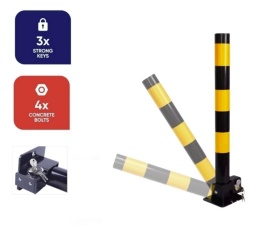 Stalp metalic rabatabil pentru delimitare spații de parcare cu sistem ...