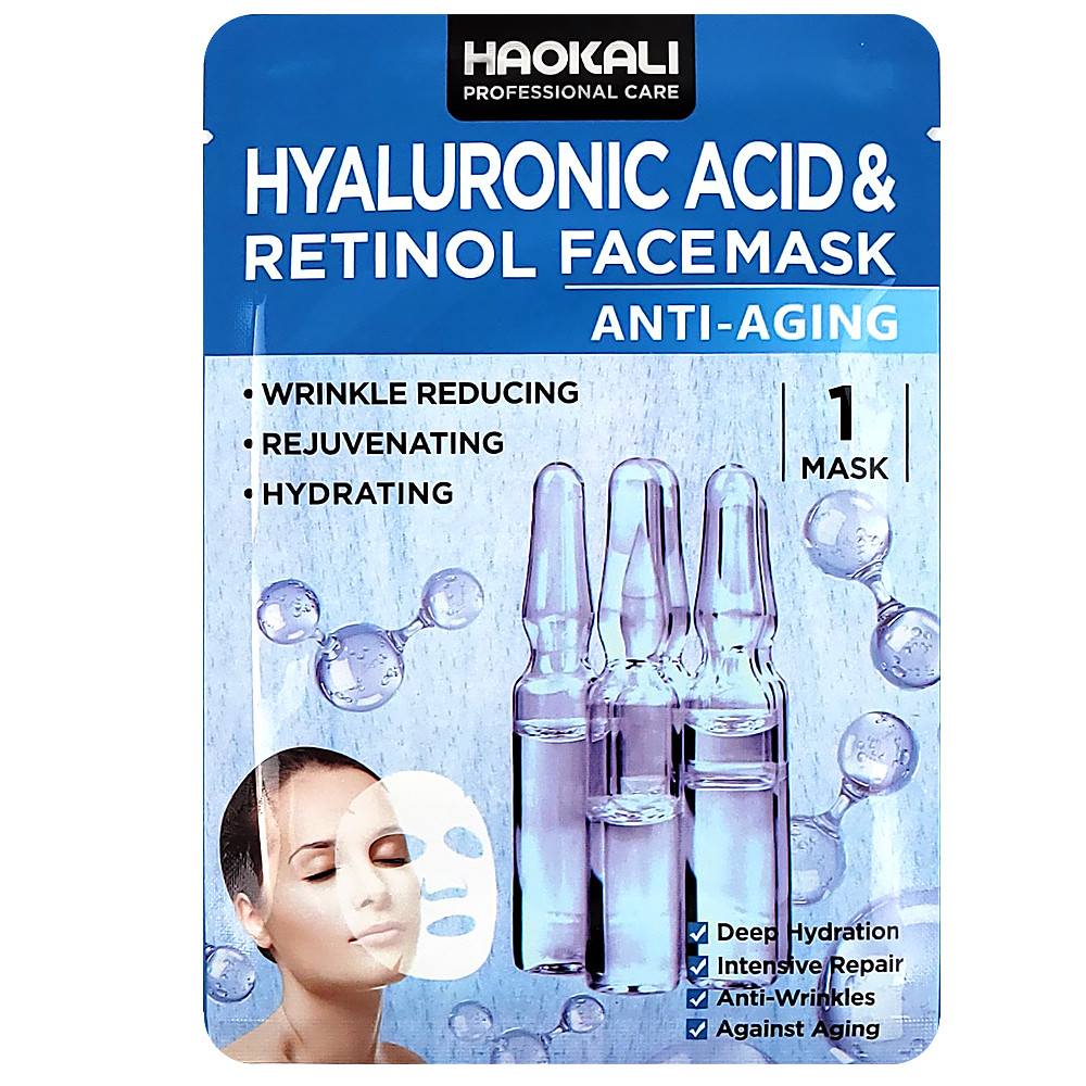 Masca de Față Anti-Îmbătrânire cu Acid Hialuronic și Retinol Haokali ...