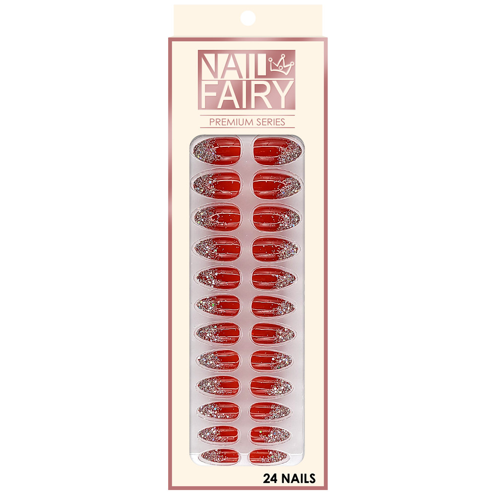 Set 24 Unghii Reutilizabile cu Manichiura Instant, Forma Migdala ...