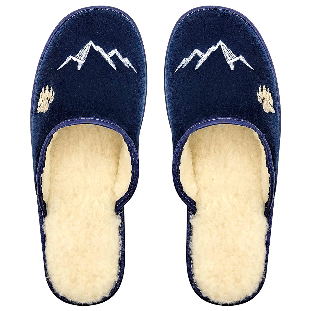 Papuci de Casa din Piele Intoarsa Imblaniti cu Lana Marca Tylbut Model ...