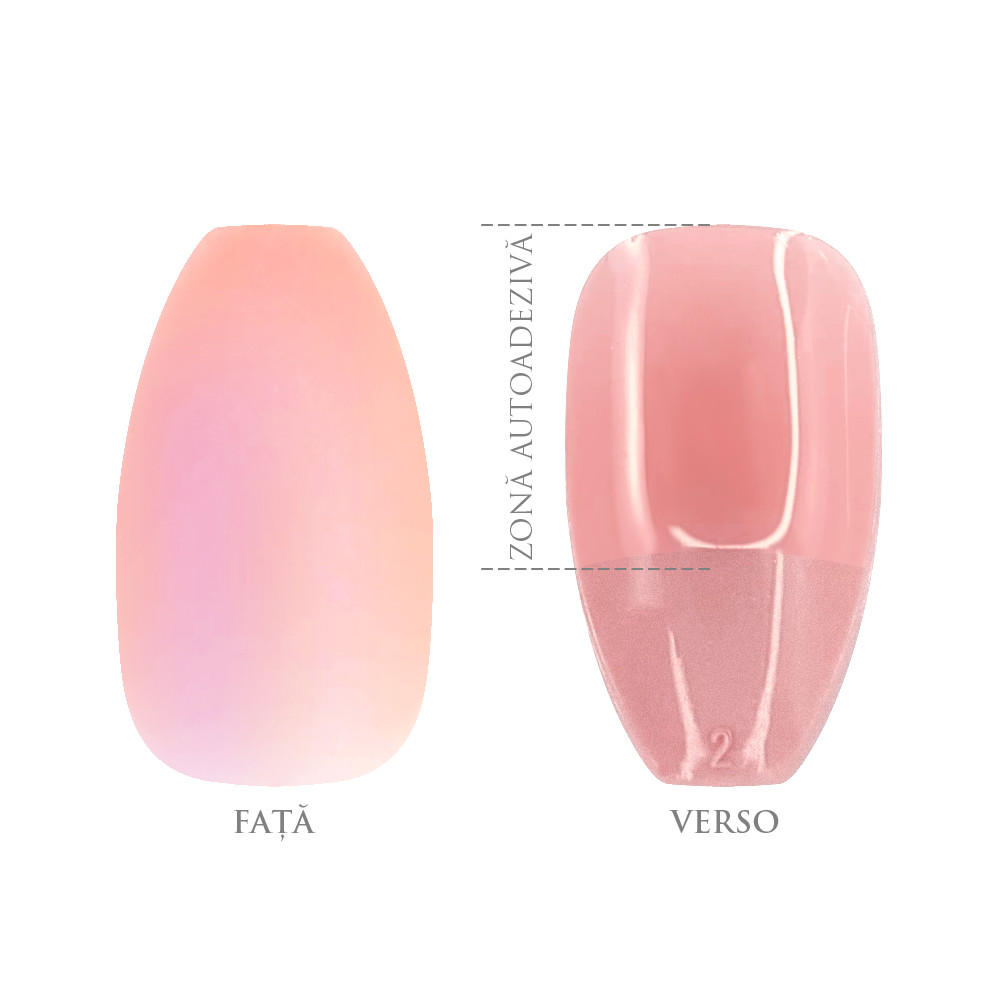 Set 24 Unghii Reutilizabile cu Manichiura Instant, Forma Migdala ...