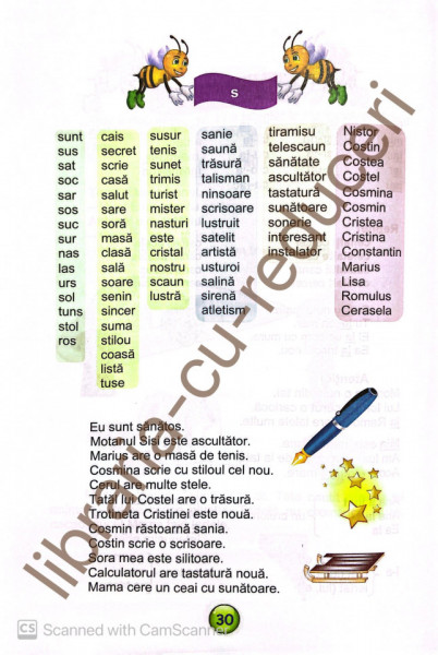 Citesc și scriu corect!, Clasa I - Exerciţii de citire şi scriere