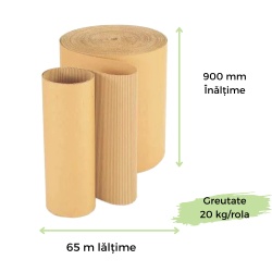 Carton CO2, Rola 20Kg, Carton ondulat TIP II, Latime 900 mm, 265 gr/mp ...