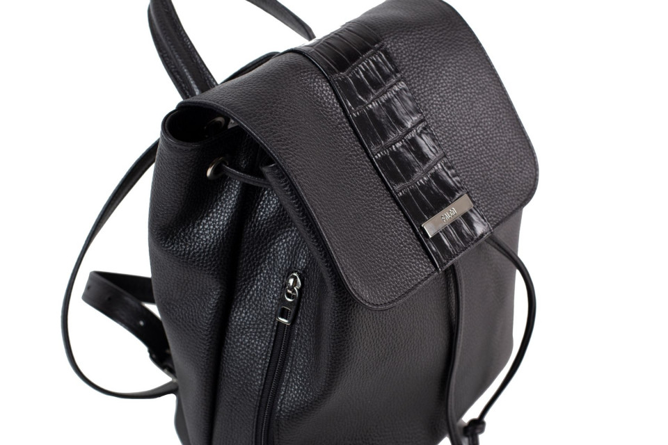 Crni elegantni ženski kožni ranac Gloria