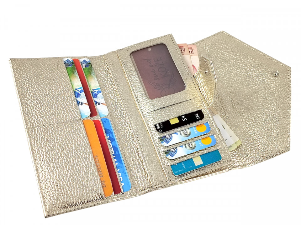 Veliki ženski novčanik od kože Melody zlatni