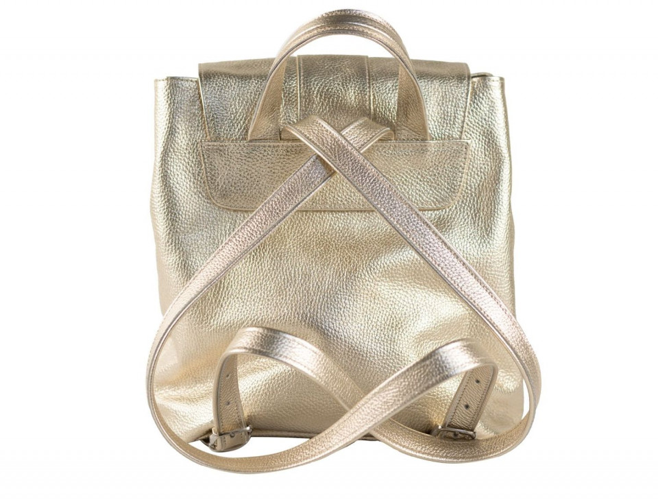 Zlatni elegantni ženski kožni ranac Gloria