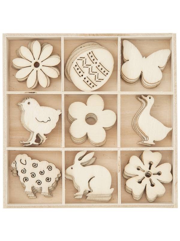 Set 45 ornamente din lemn pentru Paste Dp Craft DPDN-207