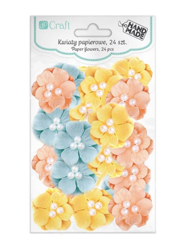 Set 24 flori de hartie 2,4cm pastel Dp Craft cekp-054