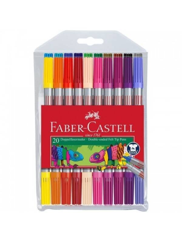 Set 20 carioci cu 2 varfuri Faber Castell 151119