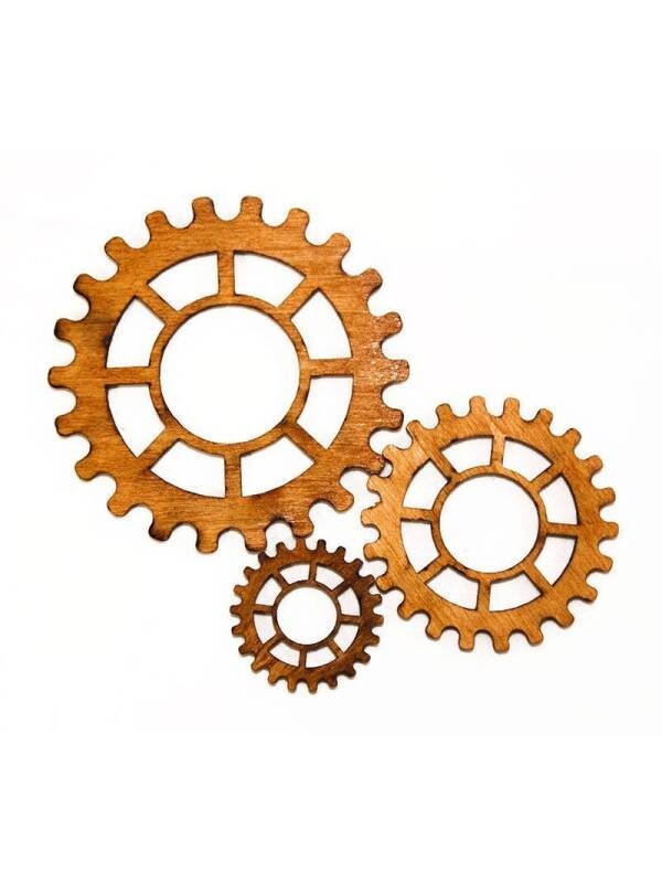 Set 3 roti dintate din lemn, AKO L0461EG