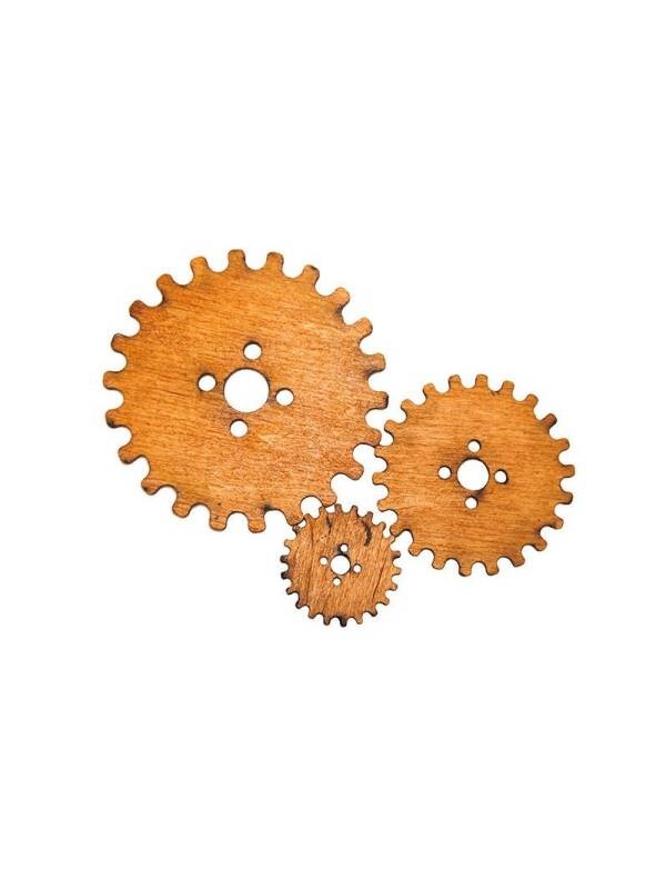 Set 3 roti dintate din lemn, Ari L0540EG