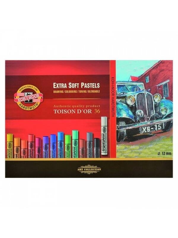 Set 36 pasteluri uscate, rotunde, extra-moi Toison d'Or Koh-I-Noor 8555
