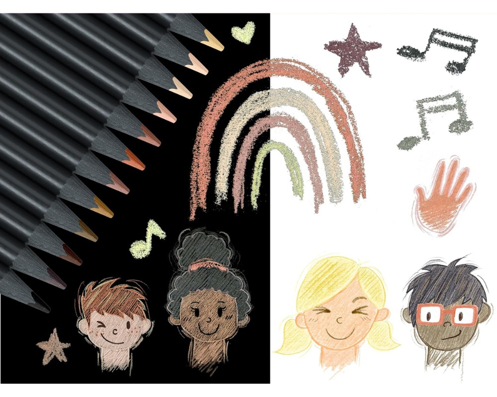 Set de 12 Creioane Colorate Skin Tones Black Edition Faber-Castell FC116414