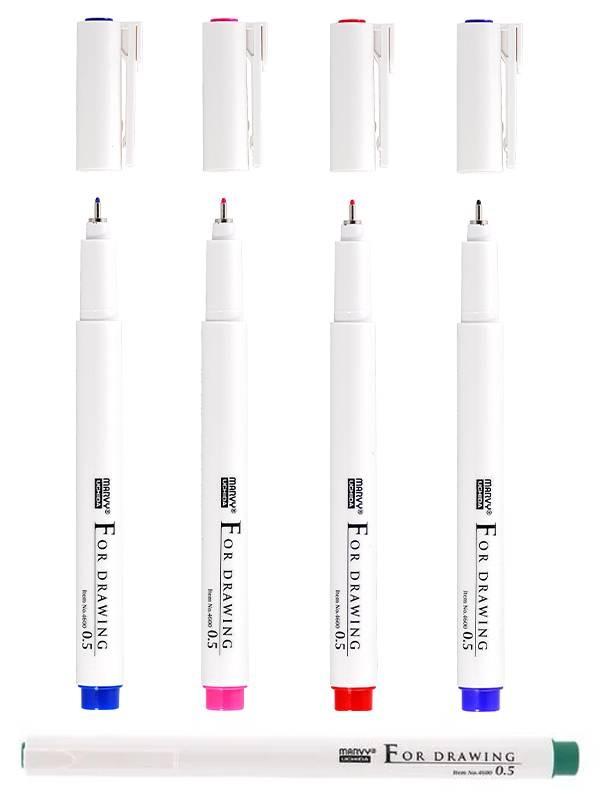 Liner cu tus colorat pentru Desen Marvy Uchida 4600C - 0.5 mm