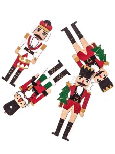 Set 4 Ornamente din lemn - Spargatorul de Nuci 8.7 x 3 cm Dp-Craft DPDN-213