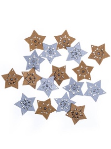 Set 16 stelute adezive din lemn 3 cm Dp Craft DPDN-140