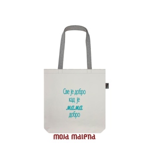 Srednji ceger BELI sa vezom Mama dobro ćirilica