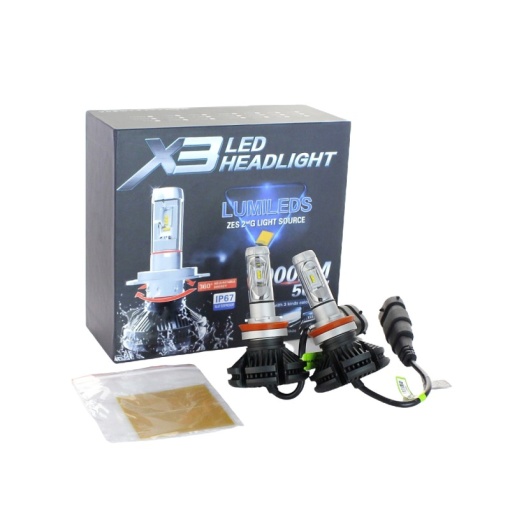 Resigilat Set 2 LED-uri Auto Techstar® X3, H11/H9/H8, 25w, 3000 Lumeni, 3000K/6500K/8000K, AUTO ...