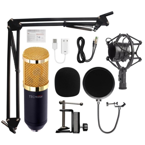 Microfon Profesional de Studio, Techstar® BM800 Condenser, Stand Inclus ...