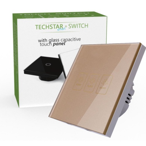 Intrerupator Touch Techstar® TG02, Sticla Securizata, Design Modern ...