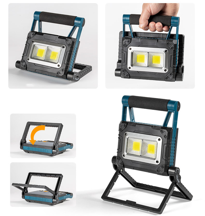 Proiector de lucru cu panou solar si acumulator