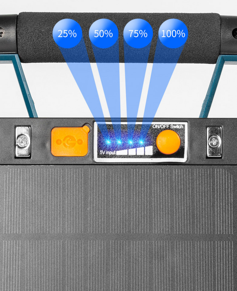 Proiector de lucru cu panou solar si acumulator