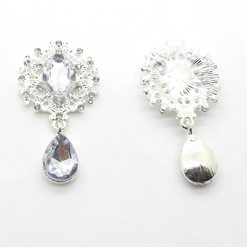 Butoane Pandantive Cristal Argintiu, 25x45 MM