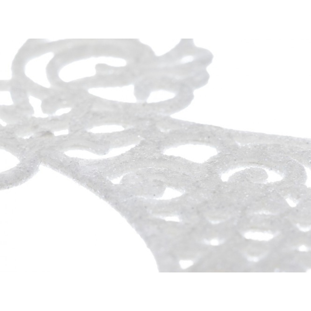 Set 3 bucati, Ornamente pentru brad, tip Ingeras, acoperite cu sclipici ...