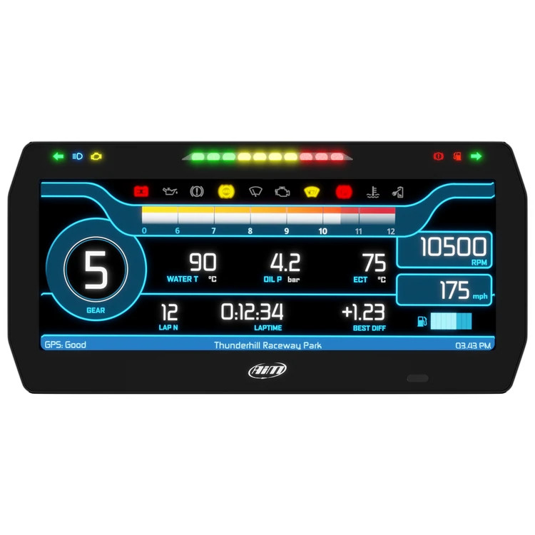AiM 10" TFT Dash Display with Road Icons for PDM08/PDM32