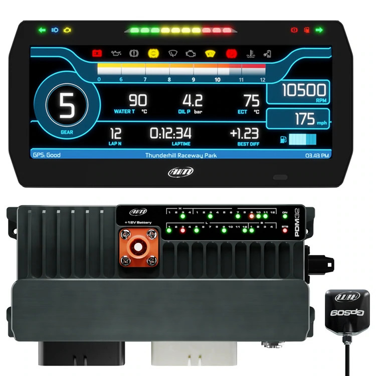 AiM PDM32 With 10" Road Icons Display GPS Data Logging Kit