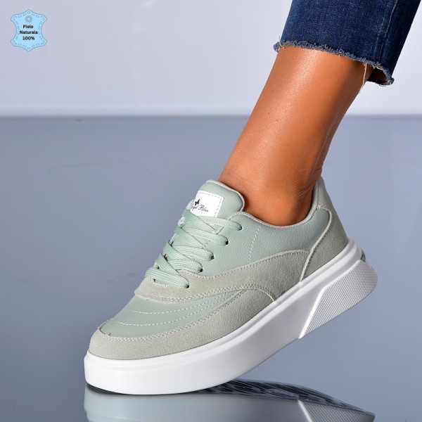 Adidasi Dama Piele Naturala Ella Verzi- Need 4 Shoes