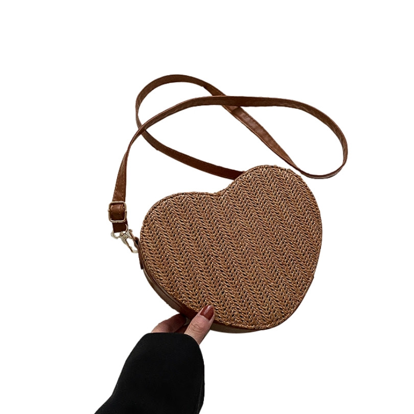 Geanta din rafie Heart | Ibucork.ro