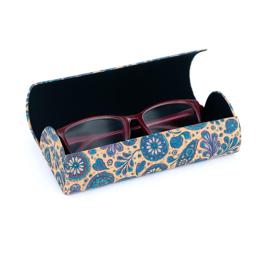 Toc ochelari din pluta imprimeu floral albastru - Ibucork.ro
