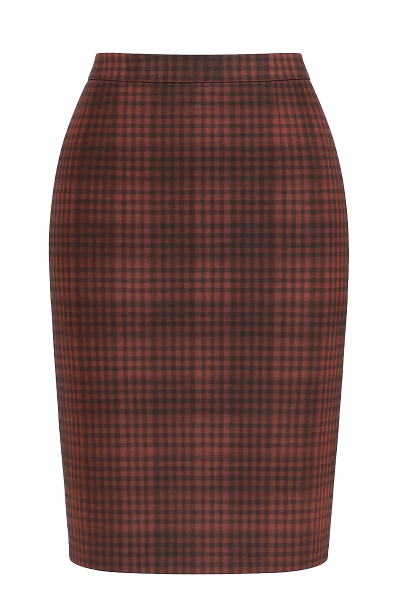 Fusta conica din stofa in carouri mari