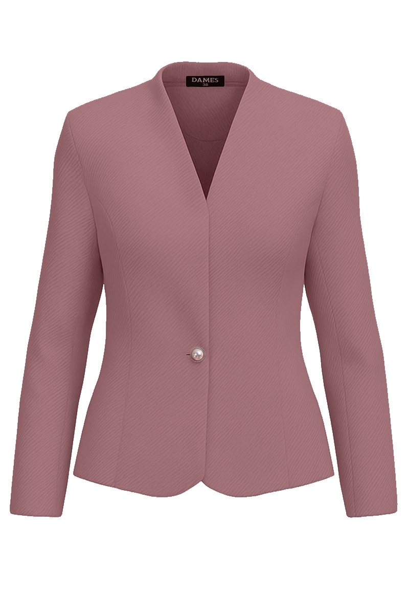 Sacou elegant cambrat din stofa roz antic