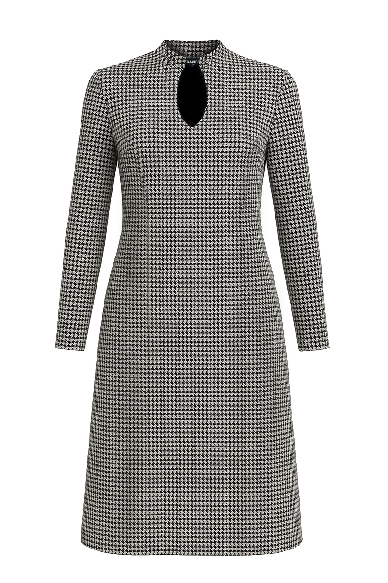 Rochie din stofa cu decolteu lacrima