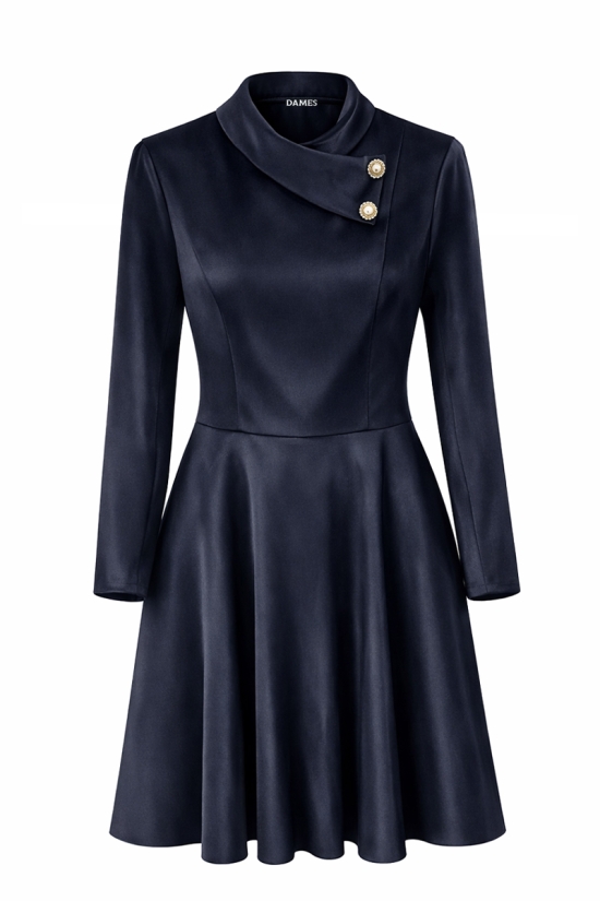 Rochie eleganta din catifea cu accesoriu la gat