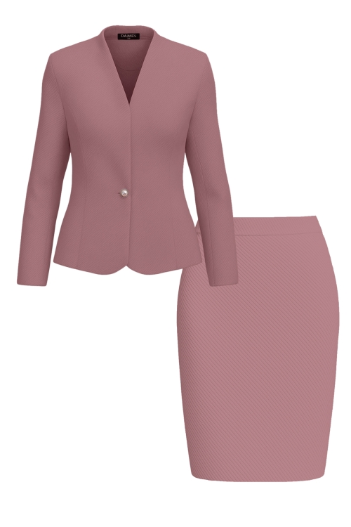 Costum dama din stofa roz antic