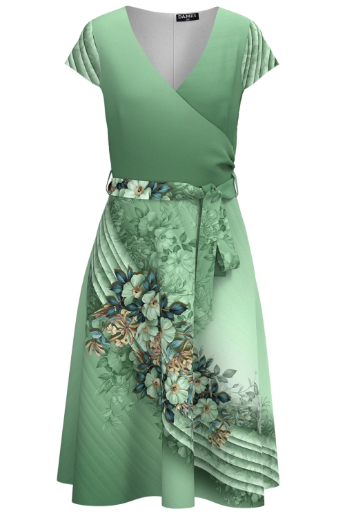 Rochie eleganta de vara cu maneca scurta imprimata floral