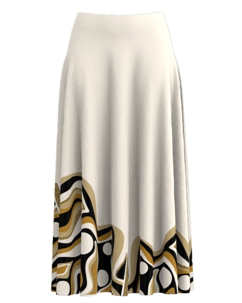 Fusta clos crem imprimata cu model abstract CMD3612