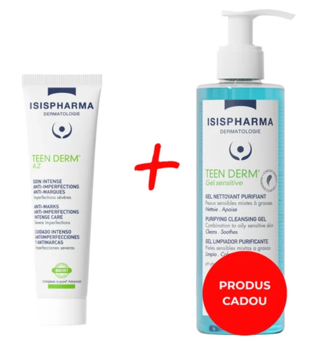 Pachet Teen Derm AZ + Gel Sensitive Gratuit | Isis Pharma