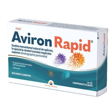 Aviron Rapid, 24 comprimate, Sun Wave Pharma – Sustinere imunitate si ...