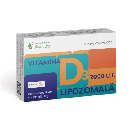 Vitamina D3 Lipozomala 2000 UI Remedia | 40 comprimate filmate