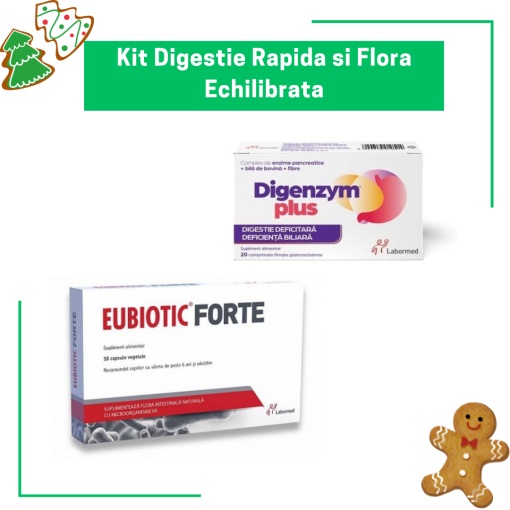 Kit Digestie si Probiotic – Digenzym Plus + Eubiotic Forte | Labormed