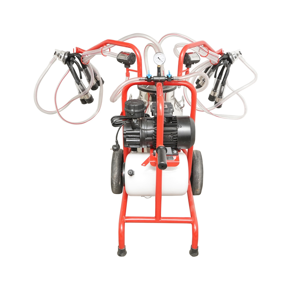 Aparat de muls vaci cu grup colector 160cc, sasiu galvanizat, bidon ...
