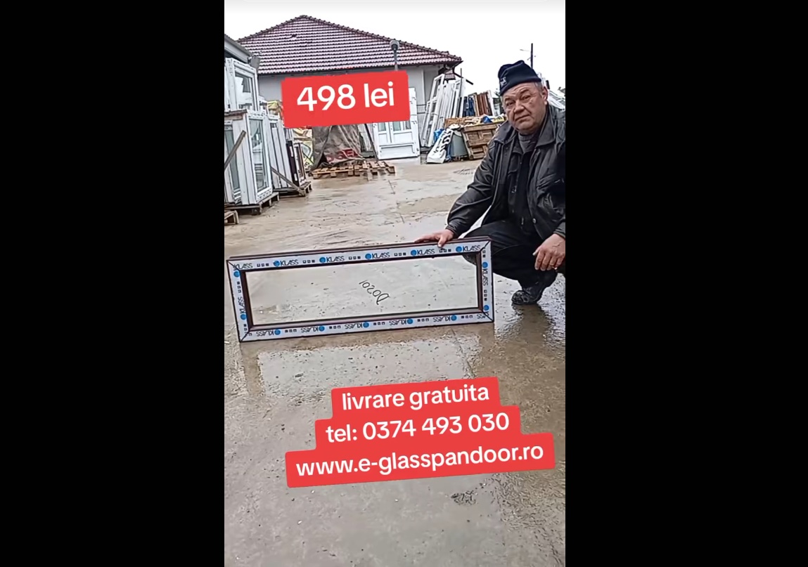 Fereastra termopan, 120x40cm, maro, nuc, fixa
