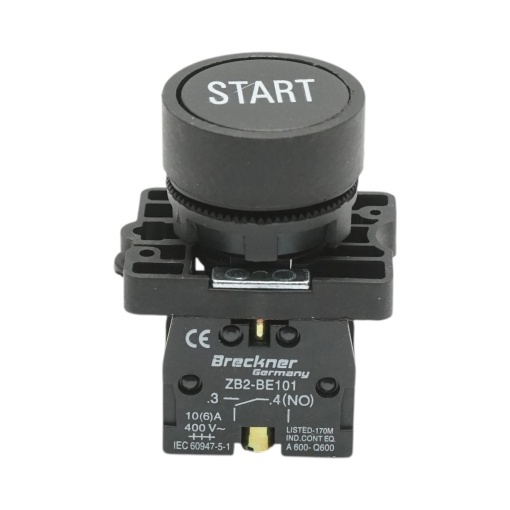 Buton comanda START negru cu revenire 1NO, 400V/10A, LAY5 Breckner ...