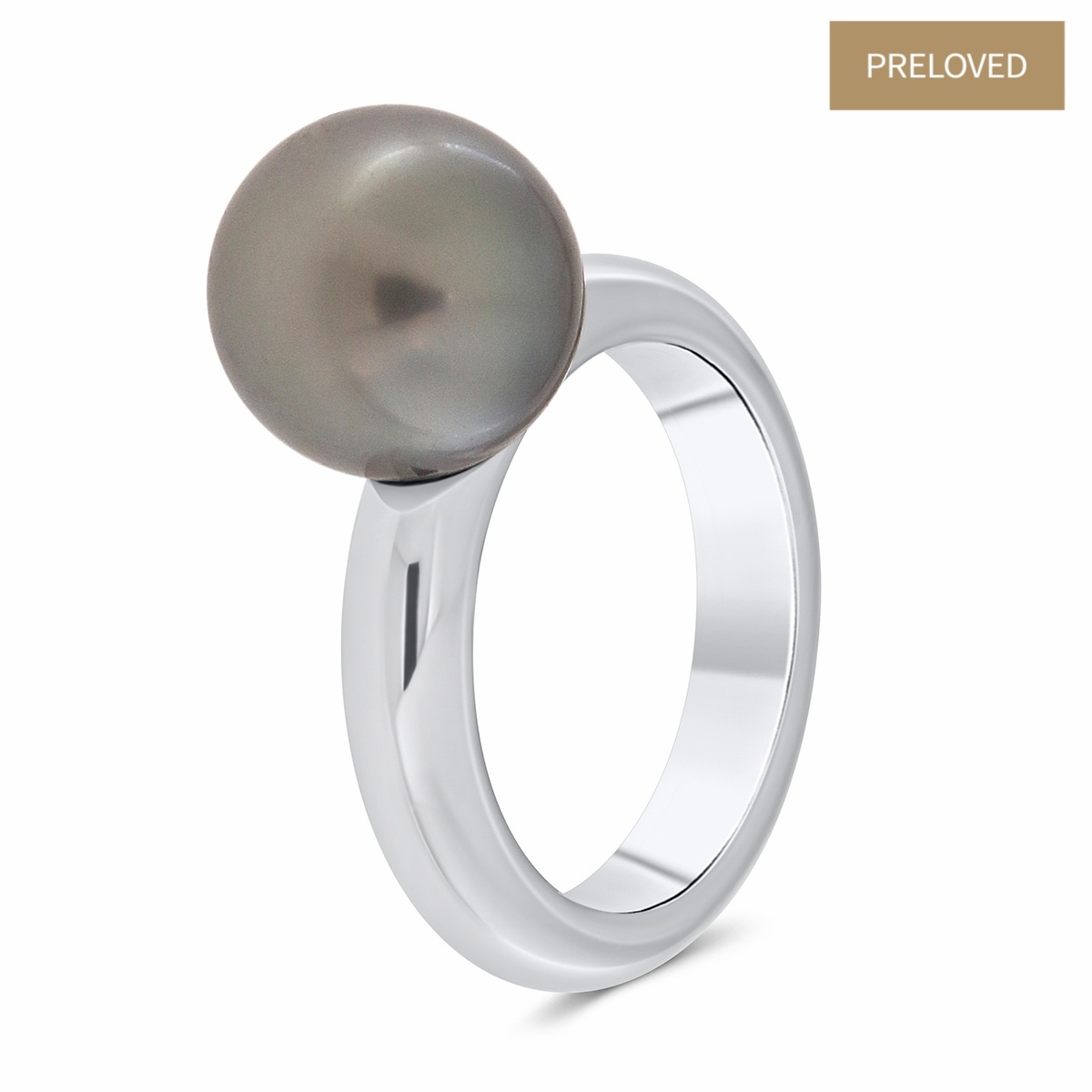 Inel din aur de 18k cu perlă de cultură Tahitian, Cartier 9.20 grame ...