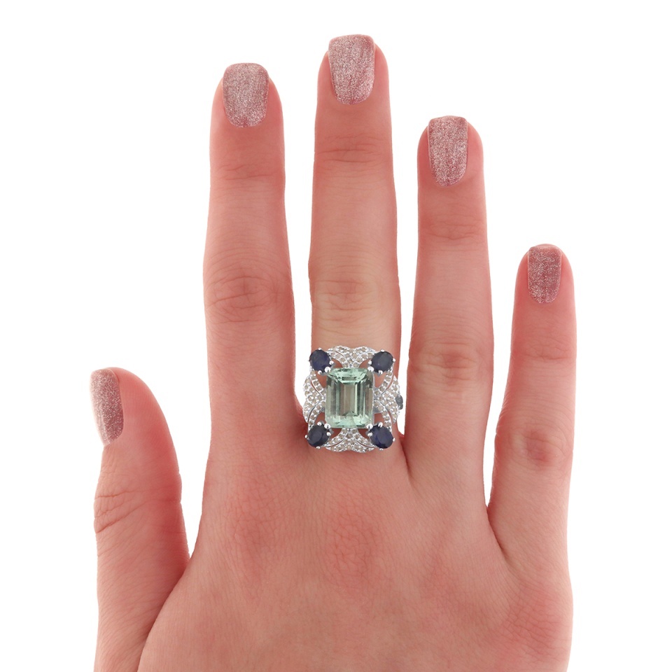 Inel din argint cu turcoaz natural și diamante naturale 5.68 grame 925 ...