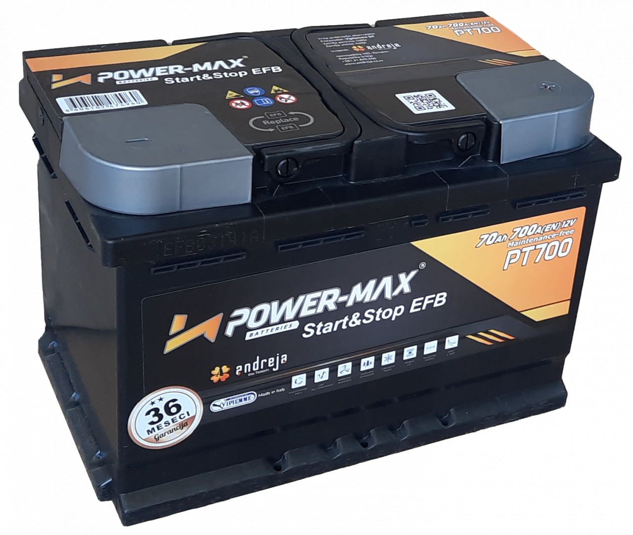 Power -Max PT700, EFB Start&Stop, 70Ah, 700A